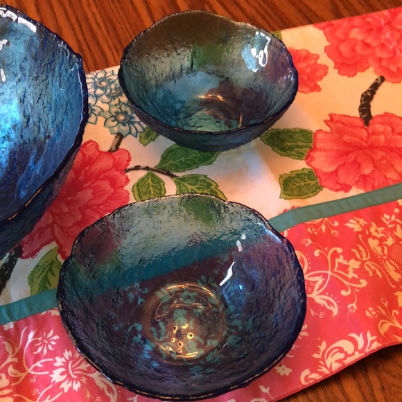 Laura Glass Works | Dining | Nwt Laura Glass Works Rustico Royal Blue ...